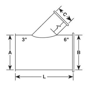 Flanged 45° Degree Lateral Tee | Sheet Metal Connectors
