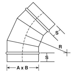 Flat Oval 45 Degree Angle for Spiral Pipe