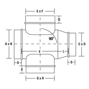 Reducing Cross | Sheet Metal Connectors