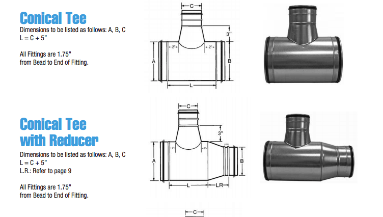 HVAC Spiral Duct Pipe & Fittings | Sheet Metal Connectors
