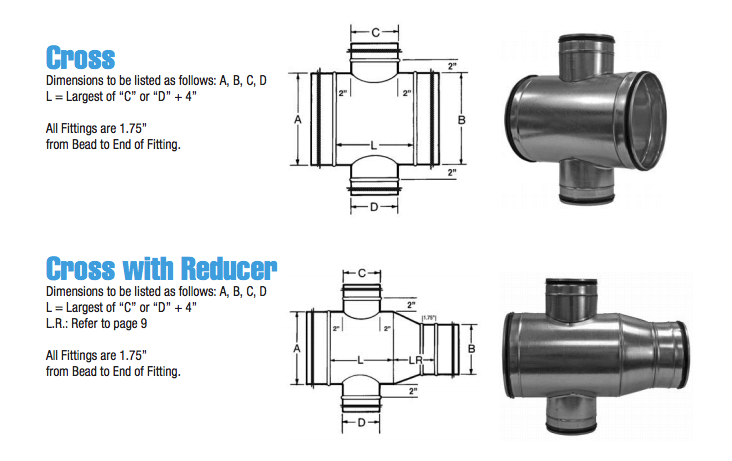 HVAC Spiral Duct Pipe & Fittings | Sheet Metal Connectors